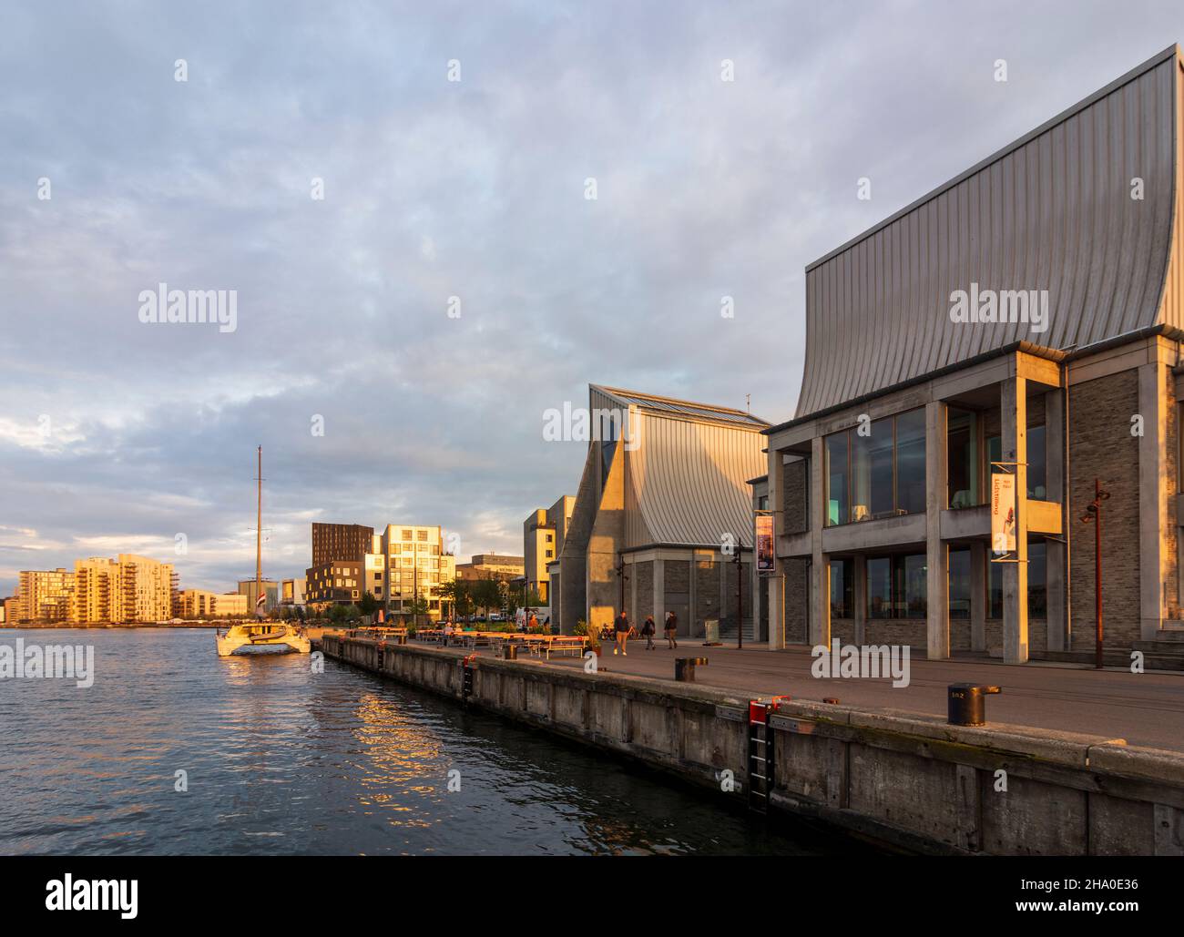 Aalborg: waterfront at Limfjord, Utzon Center, in Aalborg, Jylland ...