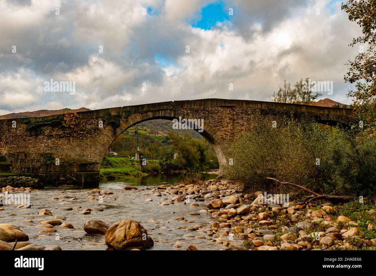 Roman Bridge of Arco, Asturias Stock Photo - Alamy
