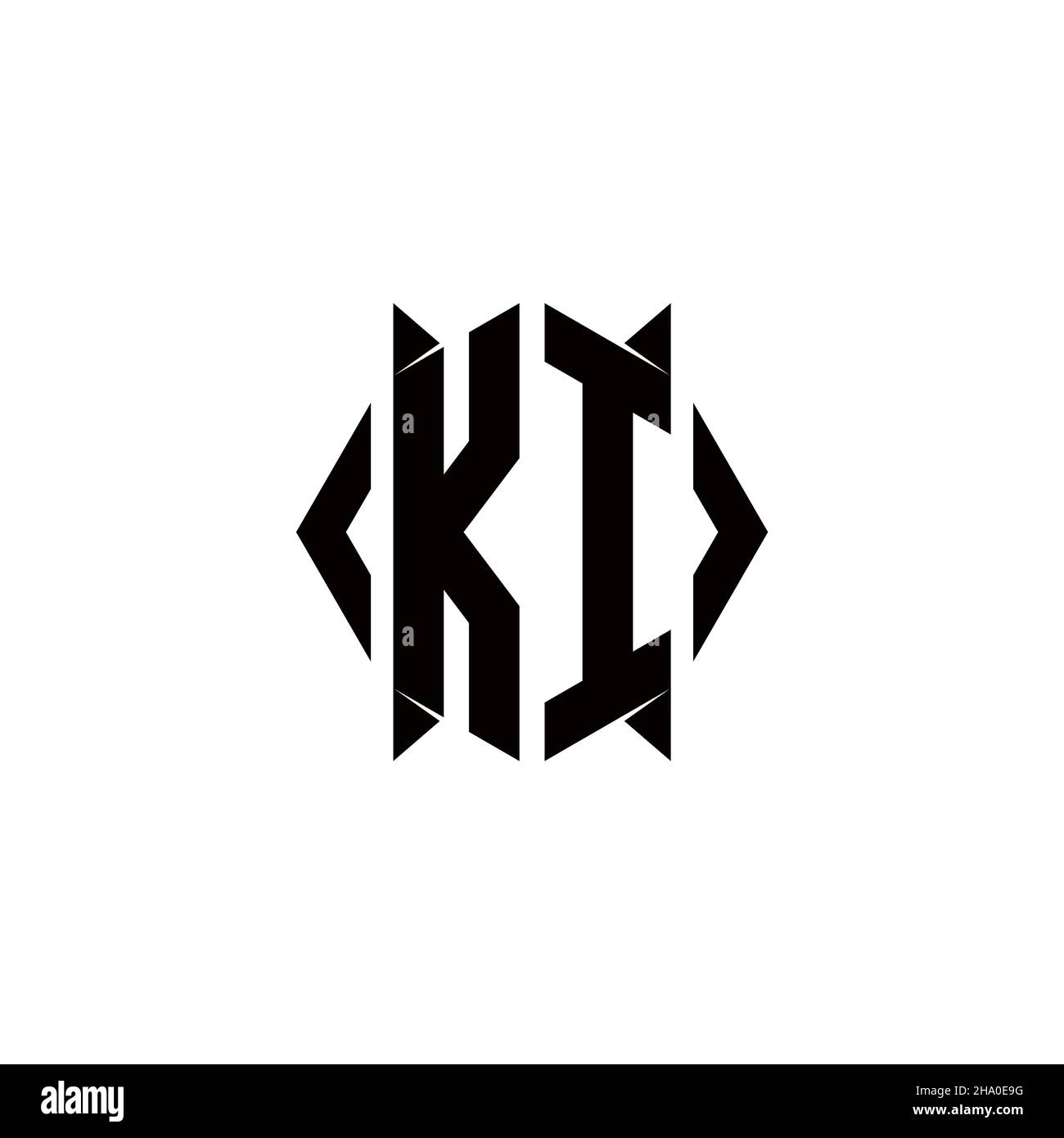 KI Logo monogram with shield shape designs template vector icon modern ...