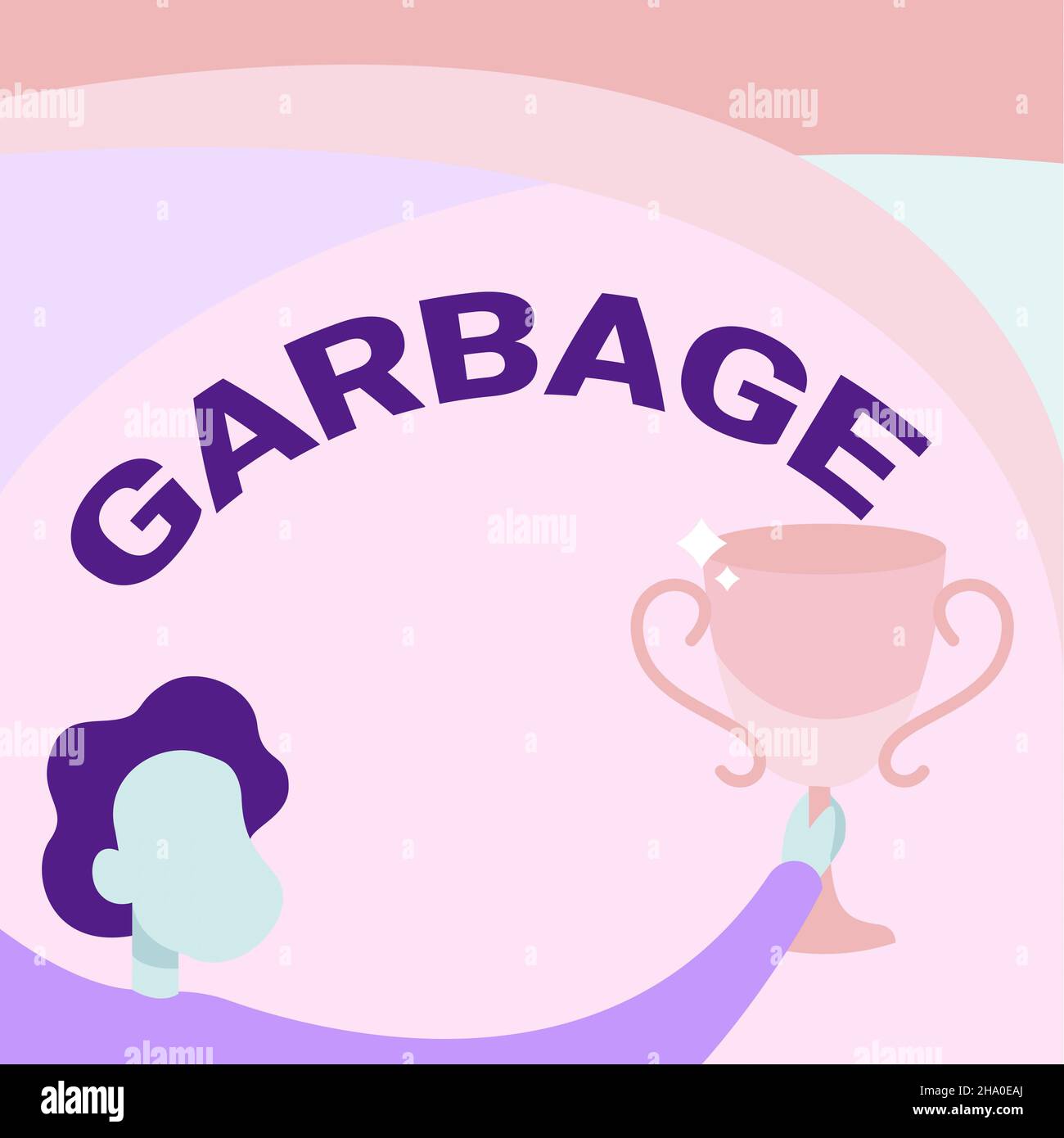 Text caption presenting Garbage. Word for waste material or unwanted ...