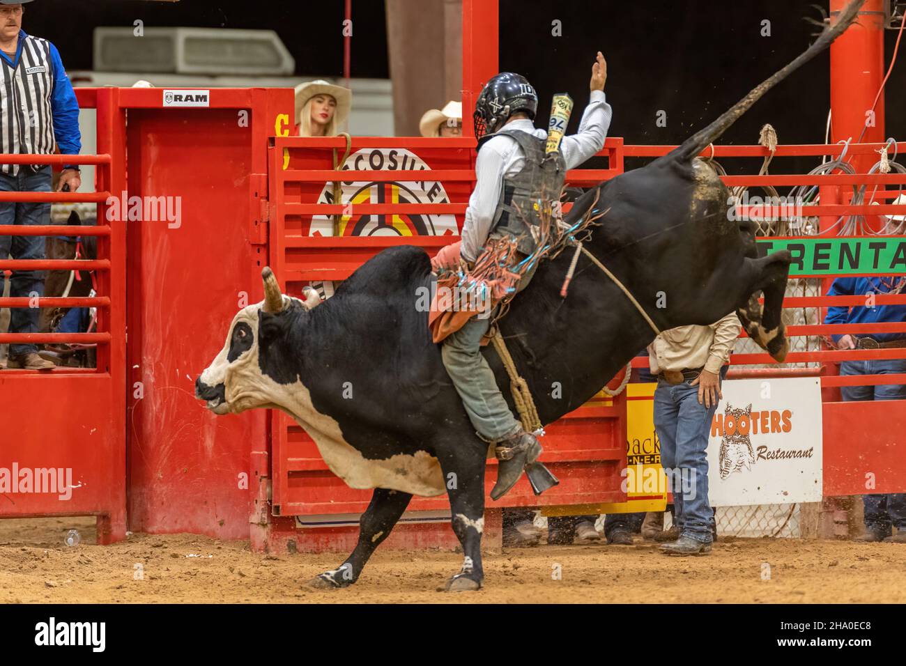 Bull Riding seen on Southeastern Circuit Finals Rodeo during the event ...