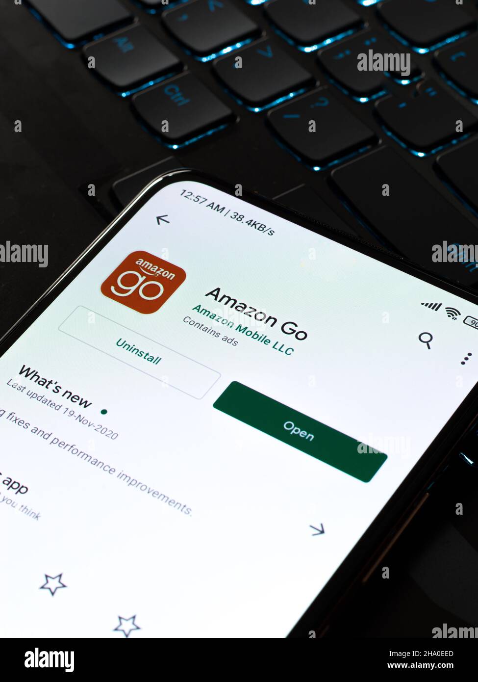 West Bangal, India - December 05, 2021 : Amazon Go logo on phone screen ...