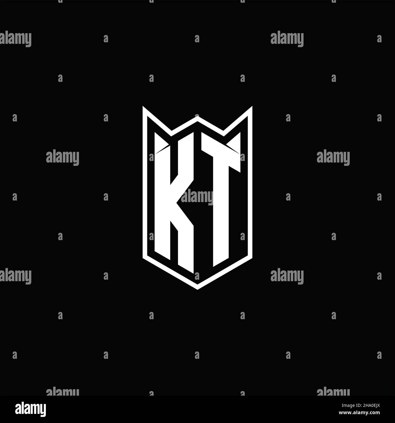 KT Logo monogram with shield shape designs template vector icon modern ...