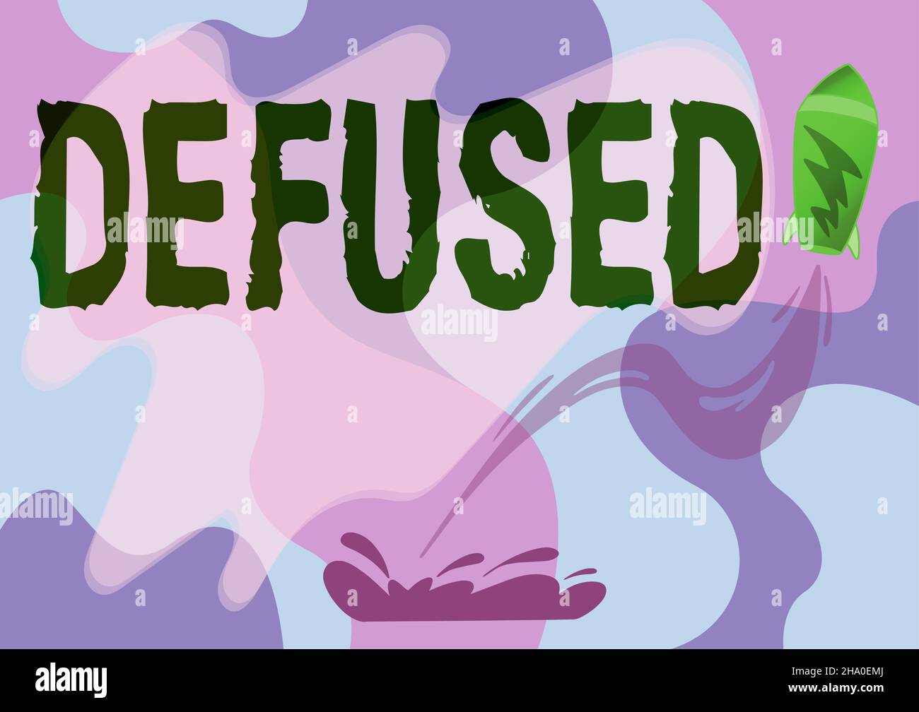 Text sign showing Defused. Word Written on make a difficult or ...