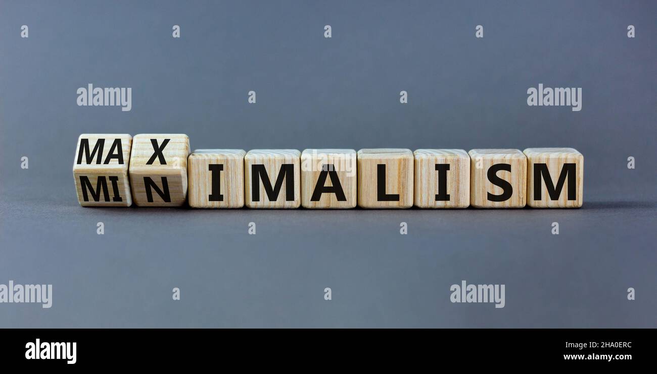 Minimalism or maximalism symbol. Turned wooden cubes and changed the ...