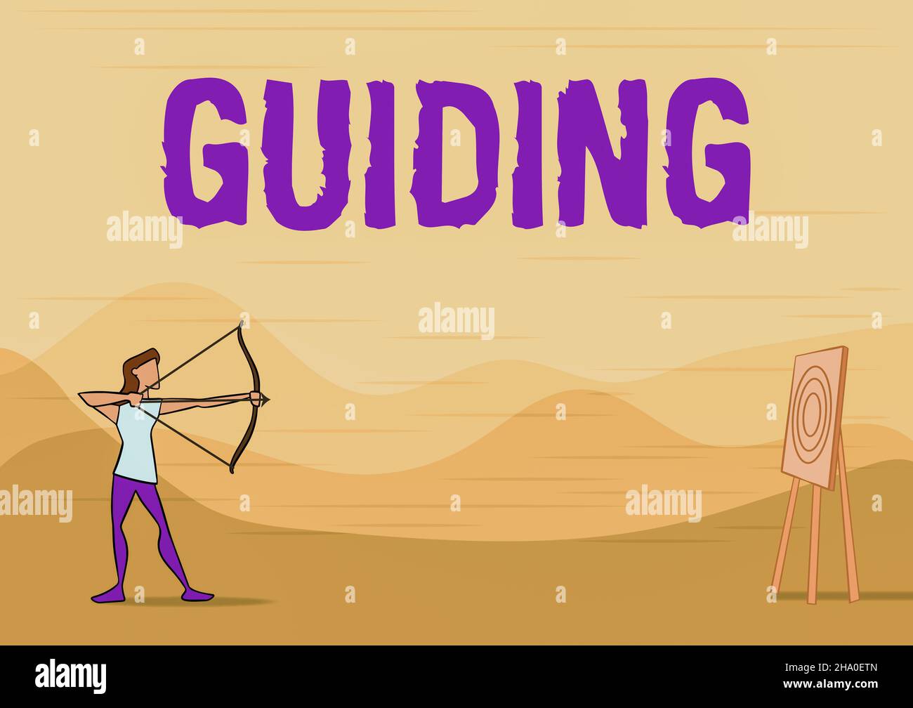 Conceptual caption Guiding. Word Written on to show someone how to do ...