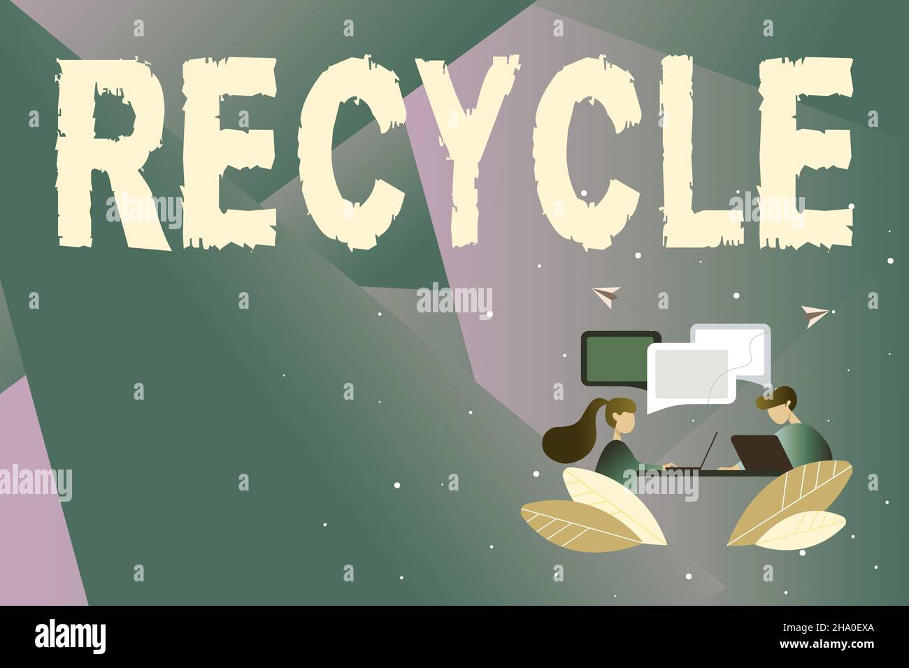 Hand writing sign Recycle. Word Written on ocess of converting waste ...