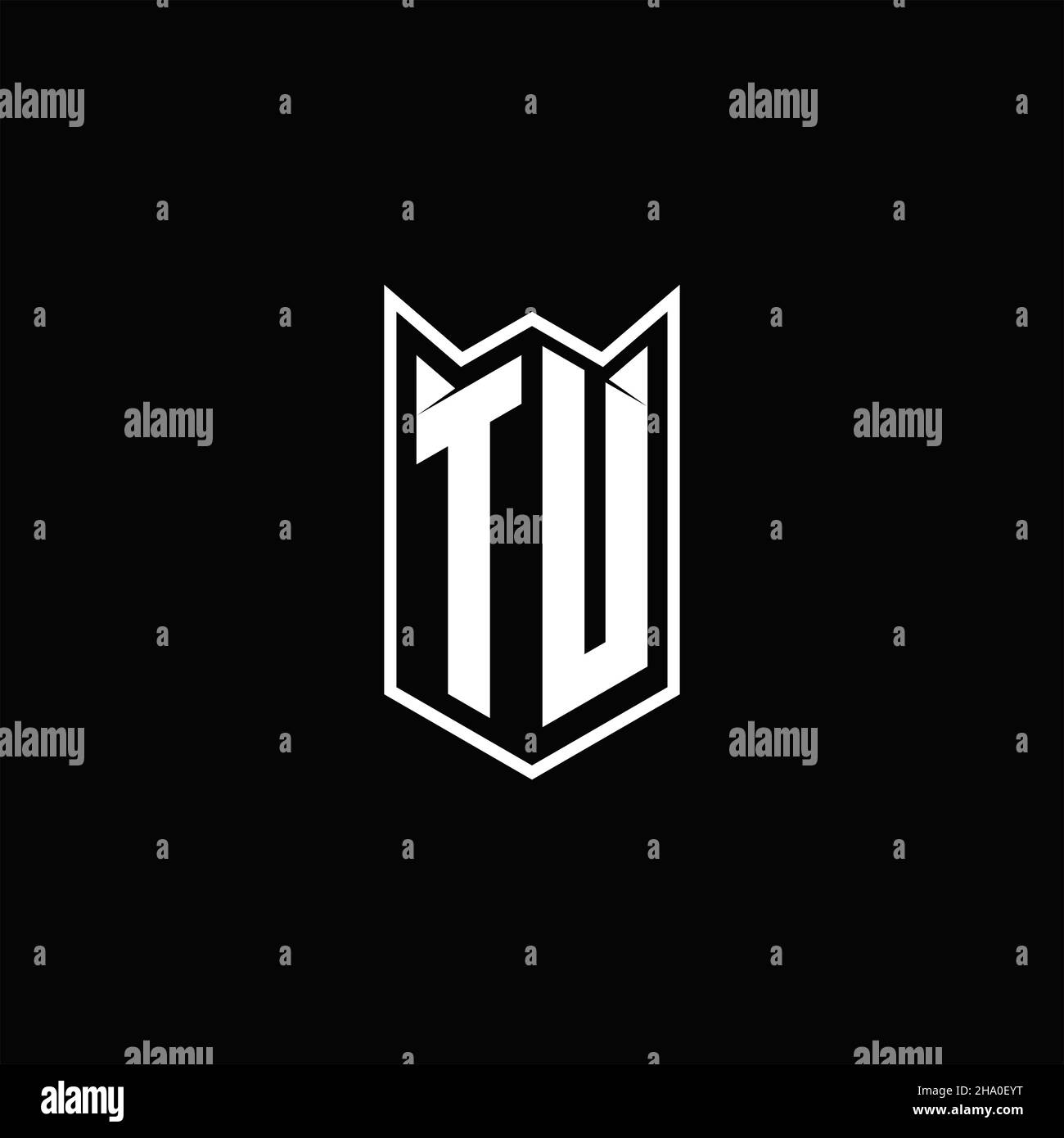 TU Logo monogram with shield shape designs template vector icon modern ...