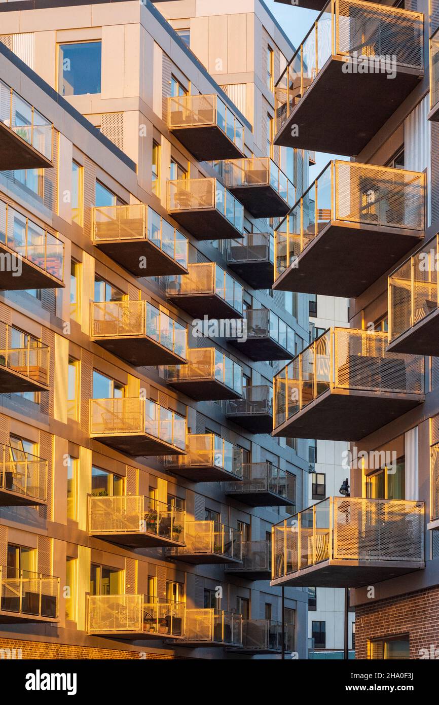 Modern residential high rise at waterfront at limfjord hi-res stock ...