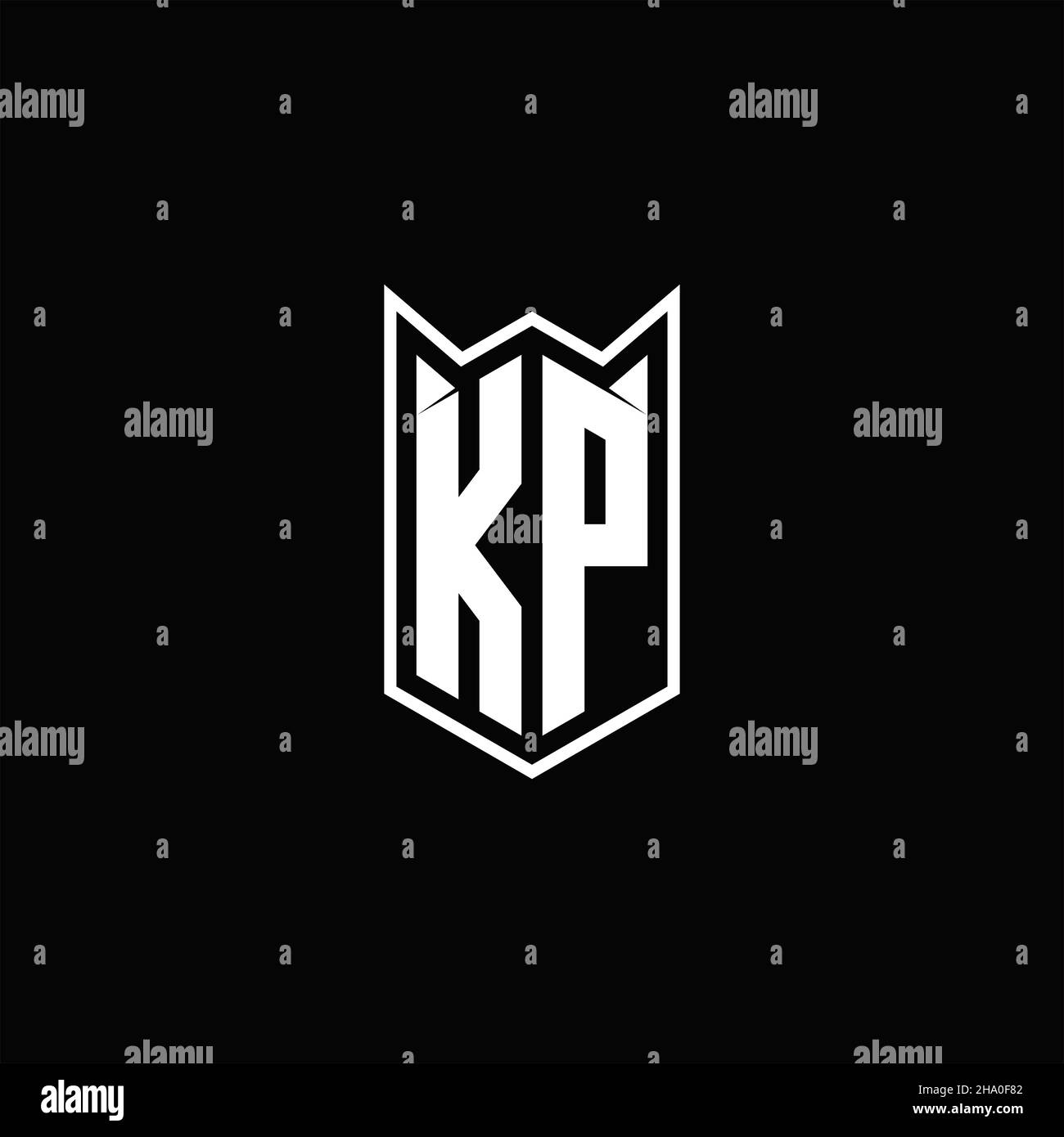 KP Logo monogram with shield shape designs template vector icon modern ...
