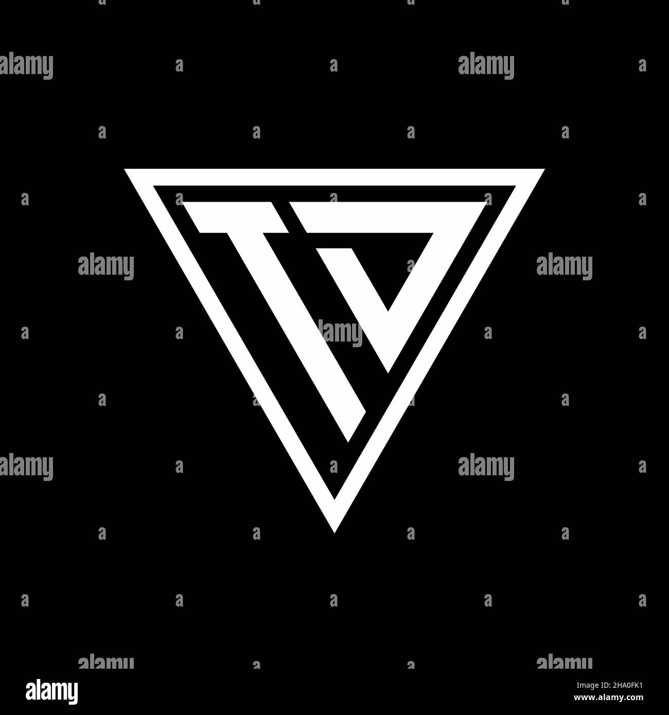 TD Logo monogram with tirangle shape isolated on black background ...