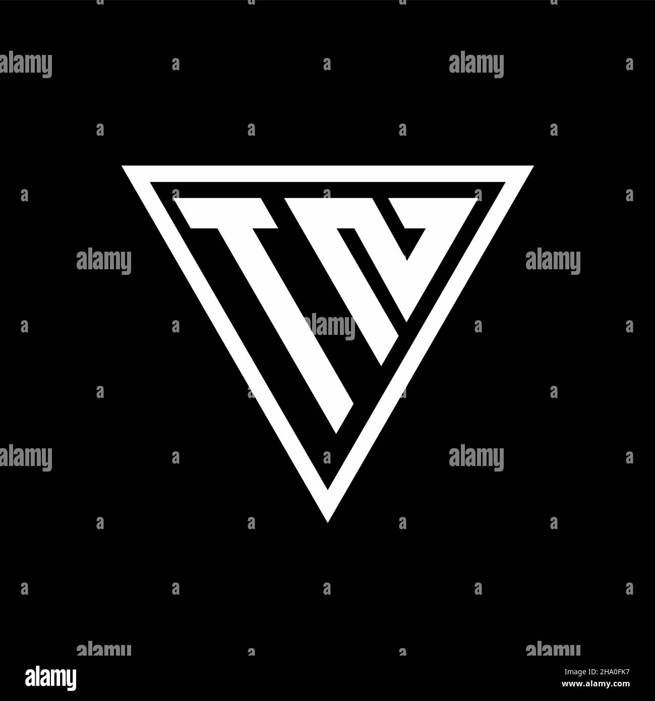 TN Logo monogram with tirangle shape isolated on black background ...
