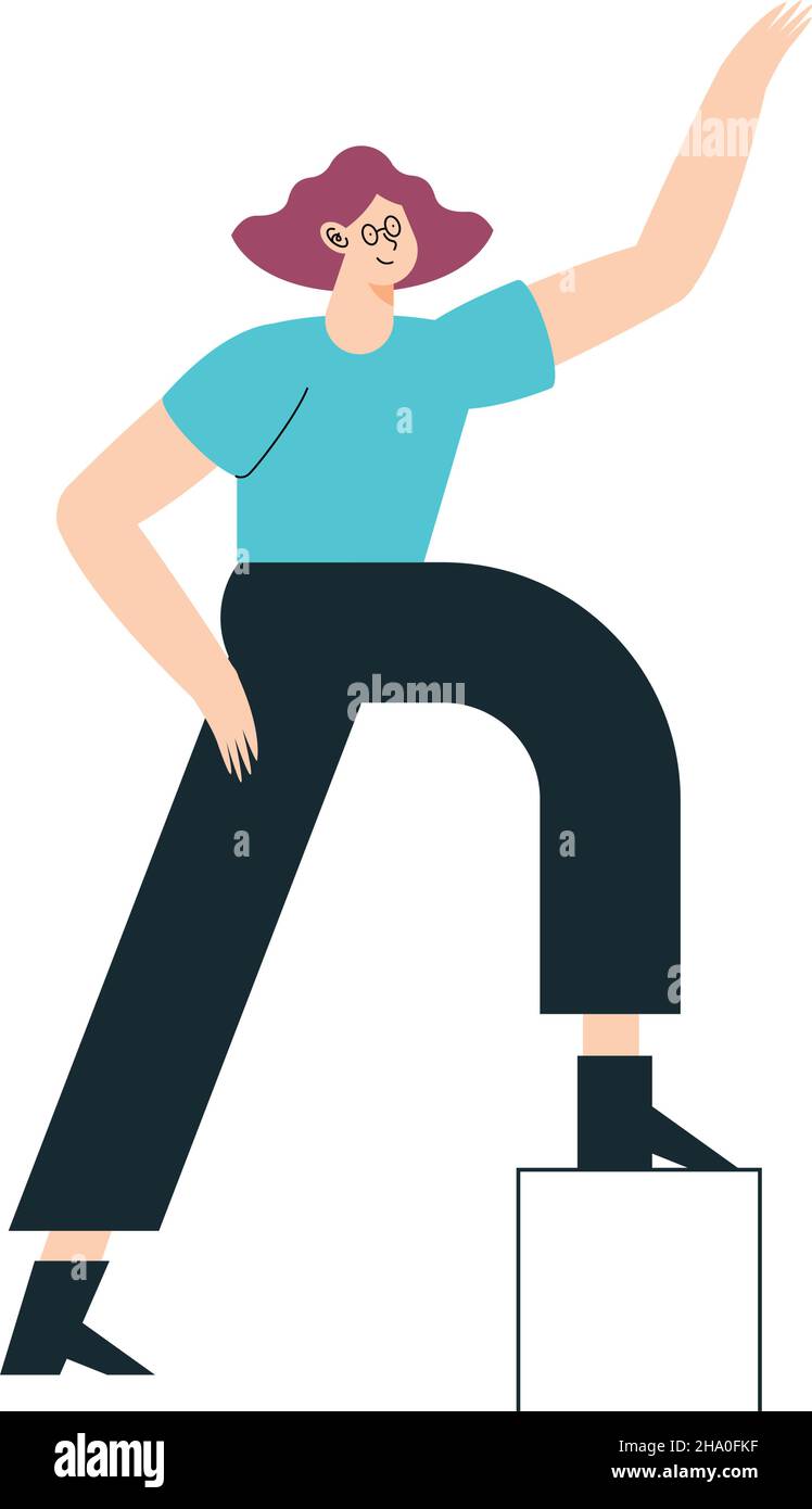 woman with hand up character Stock Vector Image & Art - Alamy