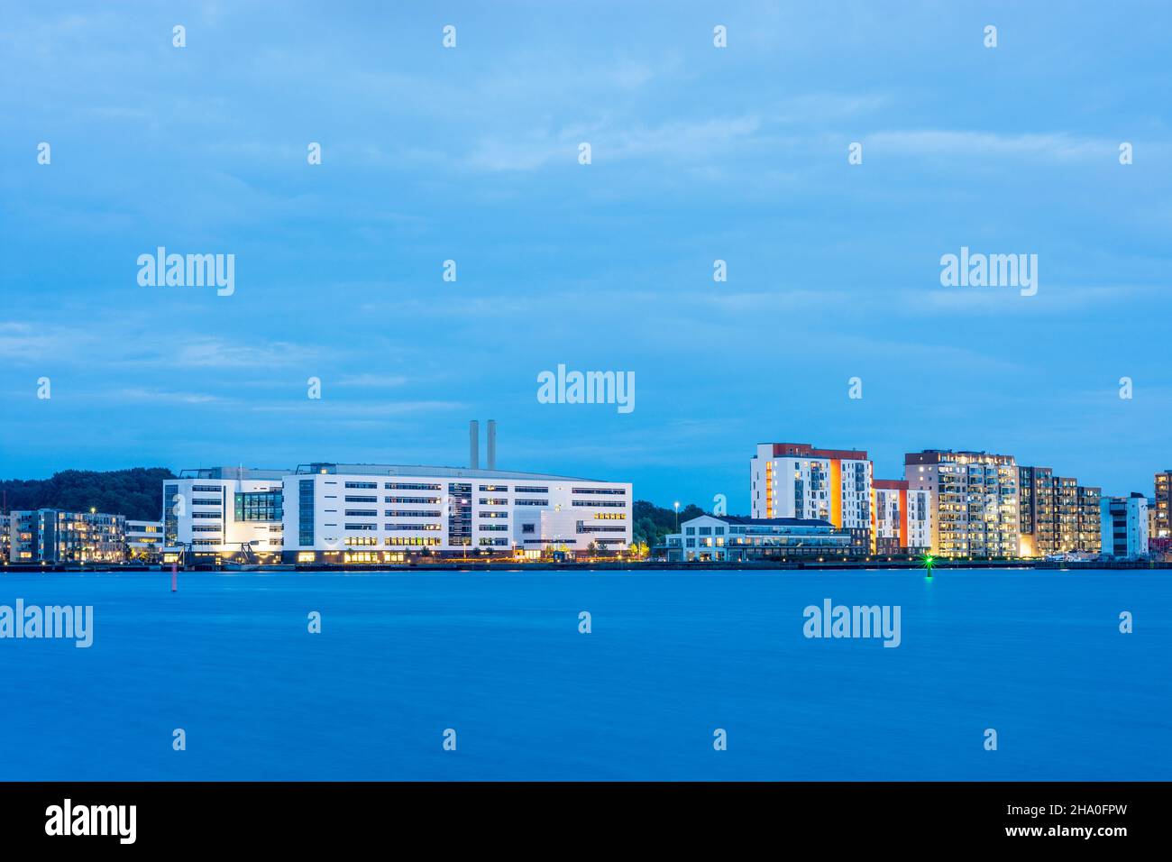 Aalborg: waterfront at Limfjord, residential buildings, in Aalborg ...