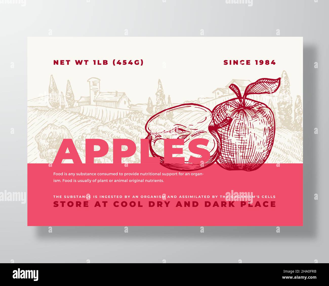 Fresh Apples Food Label Template. Abstract Vector Packaging Design ...