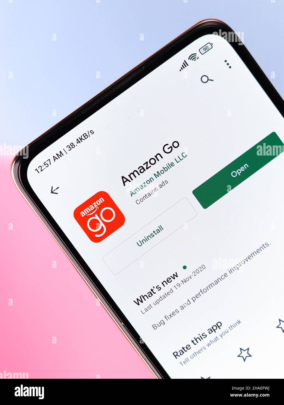 West Bangal, India - December 05, 2021 : Amazon Go logo on phone screen ...