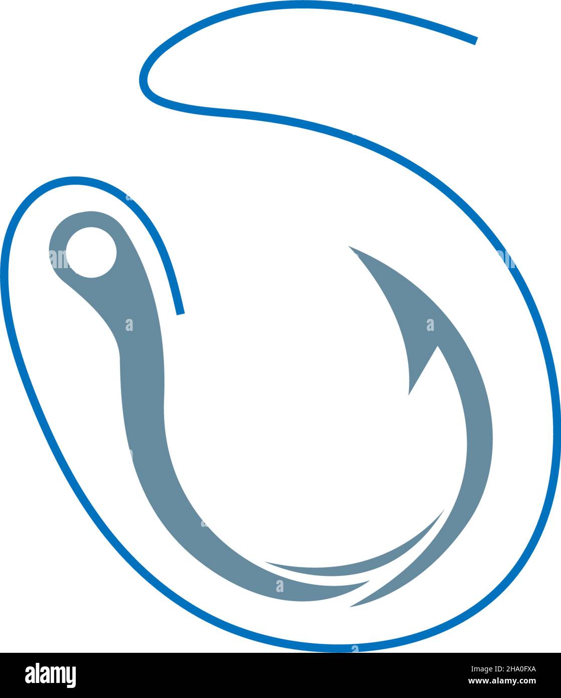Fishing hook icon logo design illustration template Stock Vector Image ...
