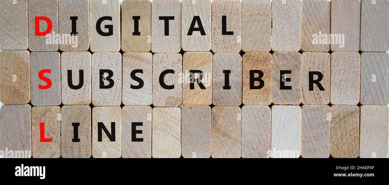 DSL digital subscriber line symbol. Concept words DSL digital ...