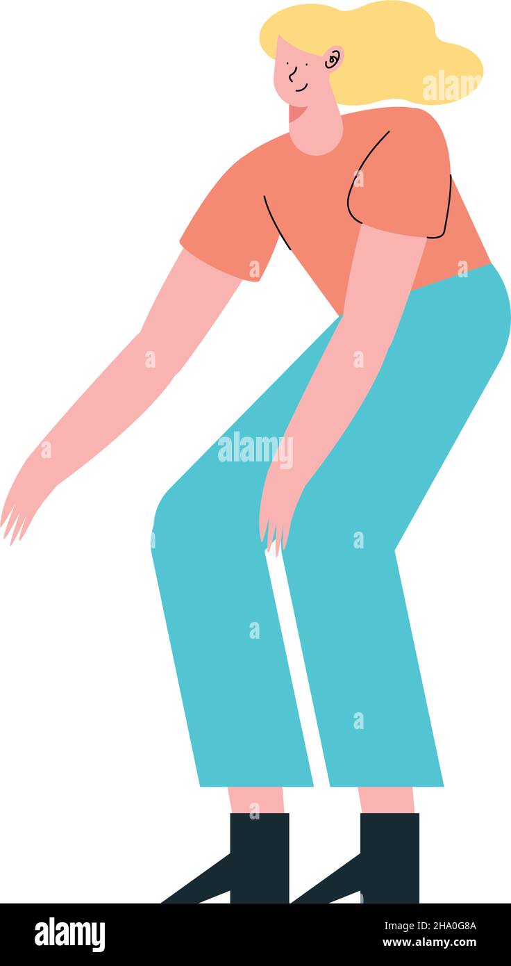blond woman bending down character Stock Vector Image & Art - Alamy