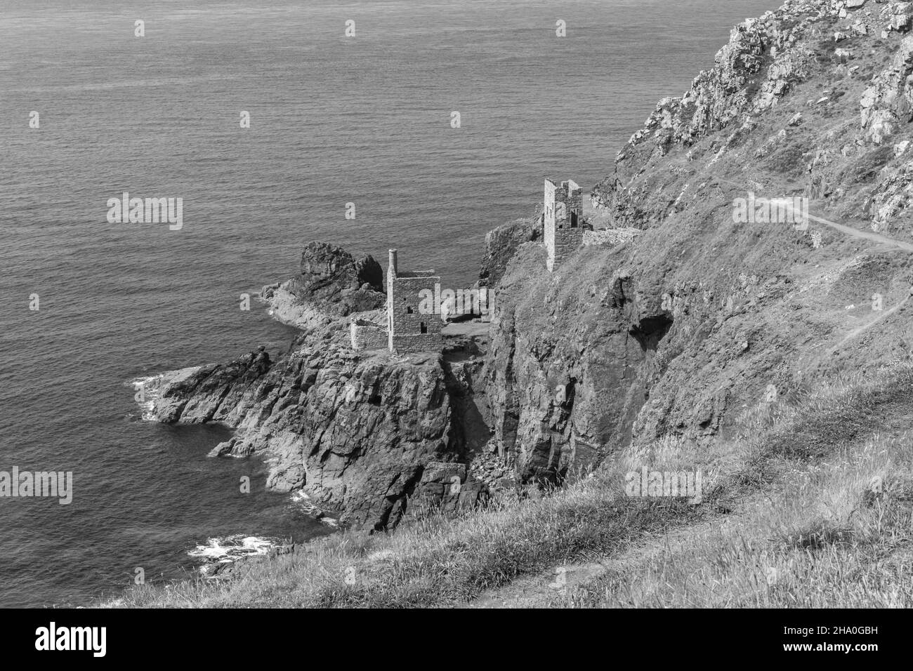 The Crowns engine houses at Botallack mine in Cornwall Stock Photo - Alamy