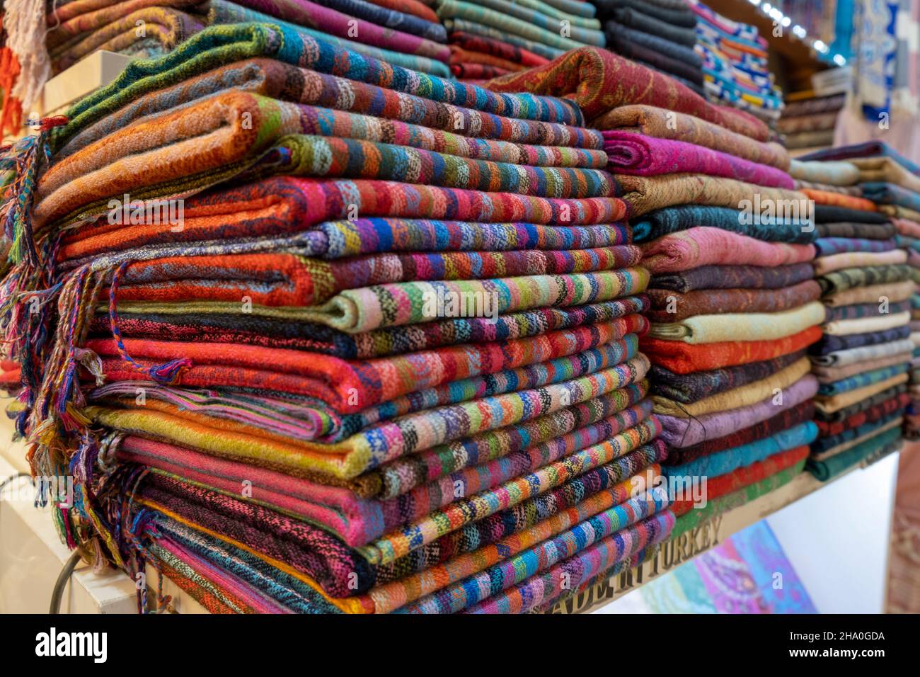 Turkish traditional colorful carpets in historic Grand Bazaar in ...