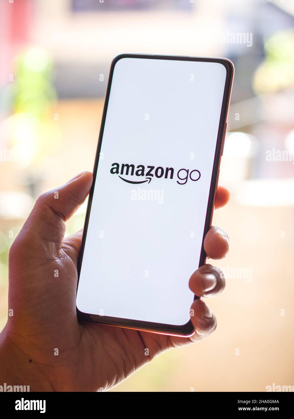 West Bangal, India - December 05, 2021 : Amazon Go logo on phone screen ...