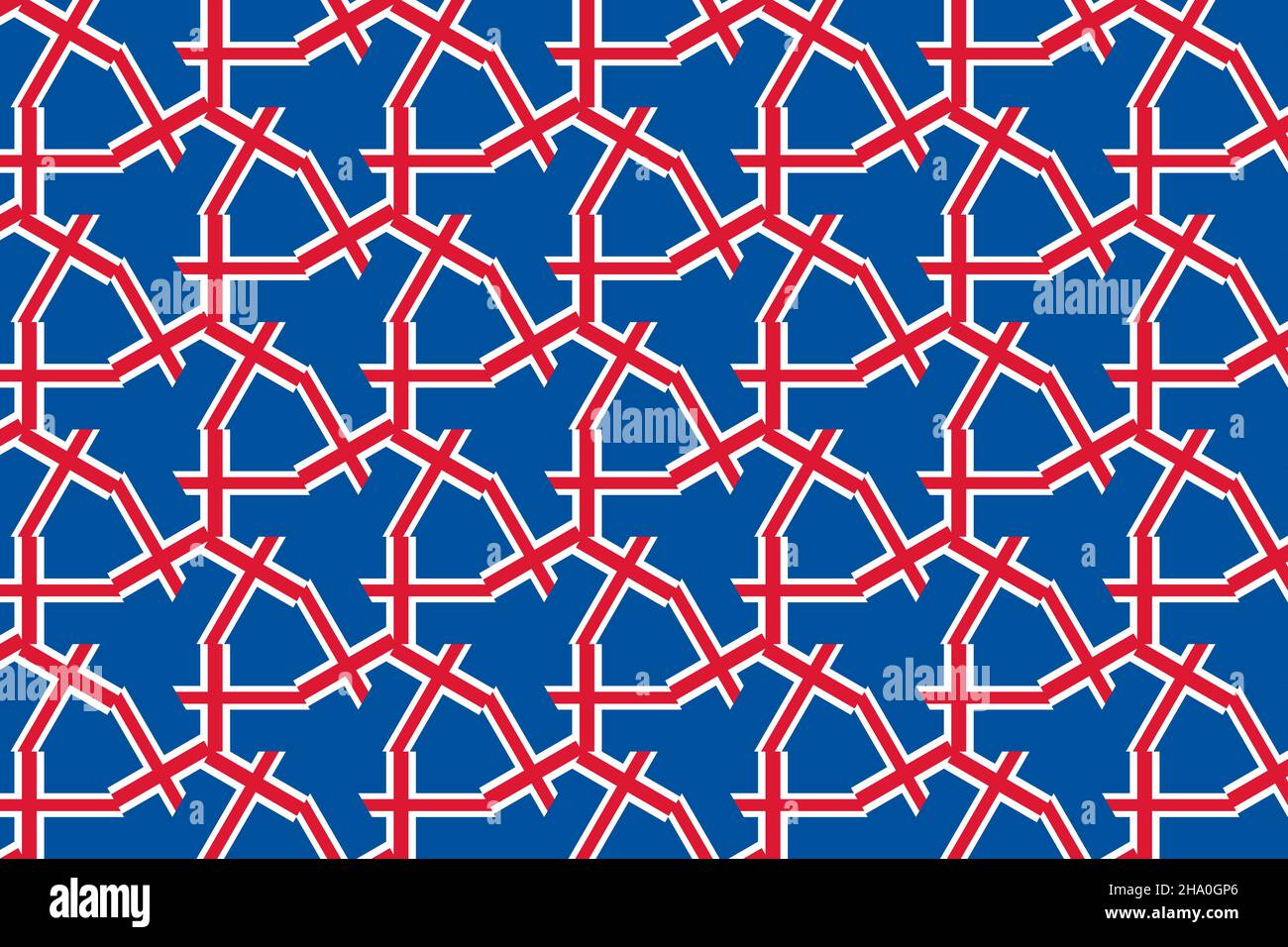 Geometric pattern in the colors of the national flag of Iceland. The ...