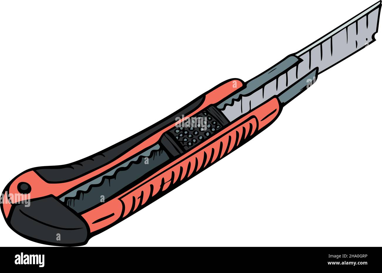 Vector illustration of boxcutter. Isolated stationery knife Stock ...