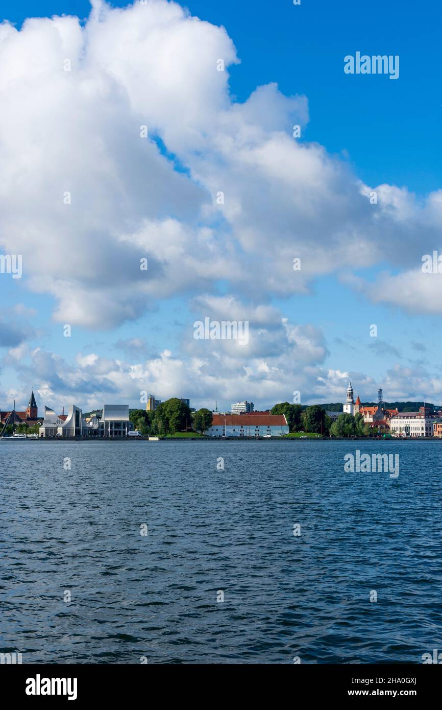 Aalborg: waterfront at fjord Limfjord, city center, Utzon Center ...