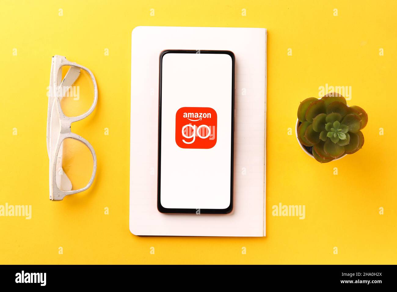 West Bangal, India - December 05, 2021 : Amazon Go logo on phone screen ...