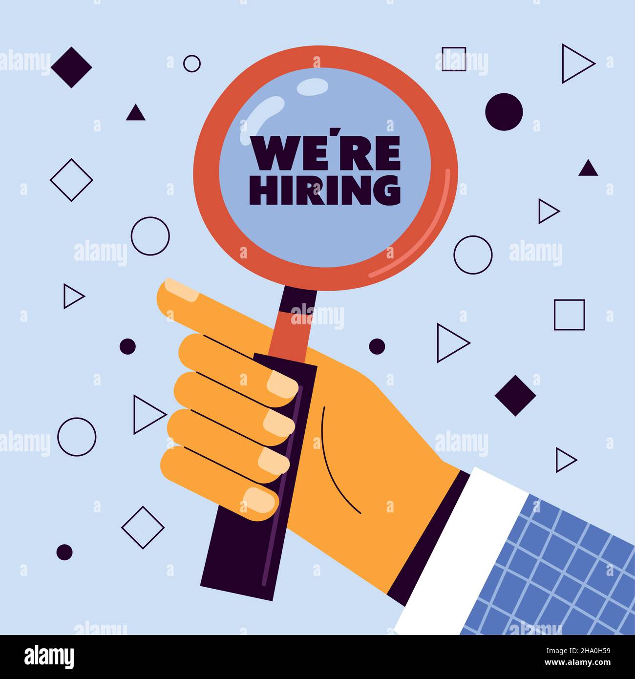 we are hiring in magnifying glass Stock Vector Image & Art - Alamy