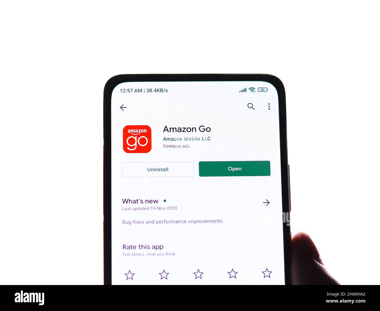 West Bangal, India - December 05, 2021 : Amazon Go logo on phone screen ...