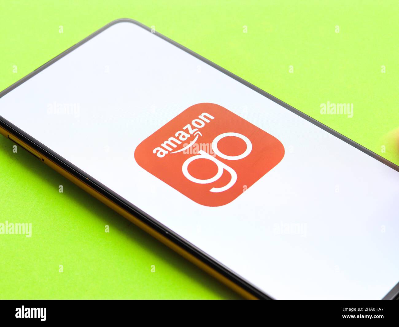 West Bangal, India - December 05, 2021 : Amazon Go logo on phone screen ...