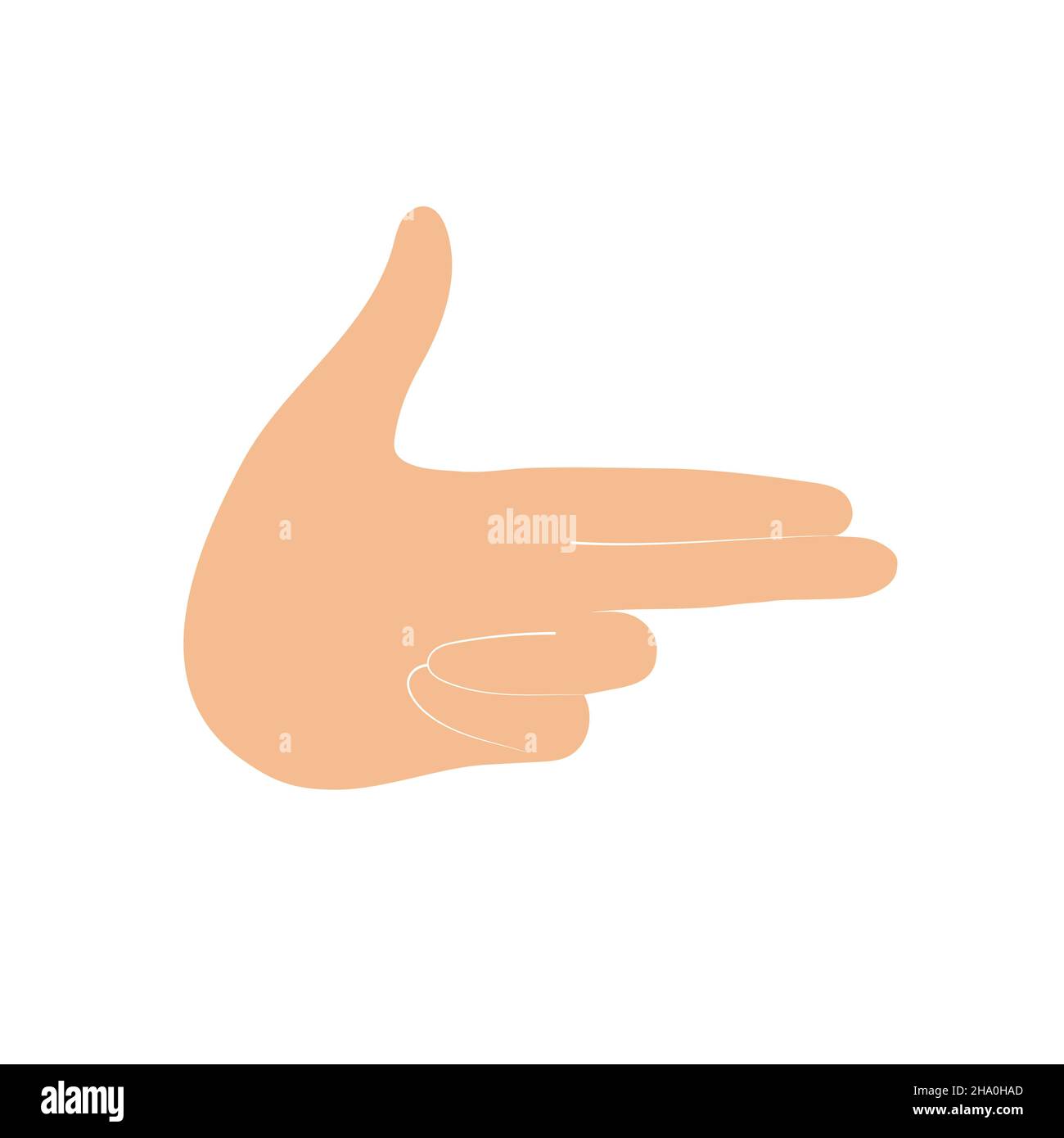 Hand gun with two fingers extended. Finger gun and pointing gesture ...