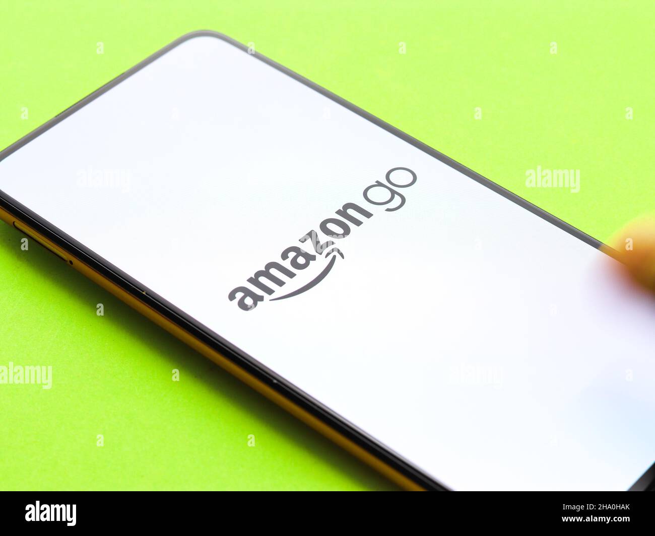 West Bangal, India - December 05, 2021 : Amazon Go logo on phone screen ...