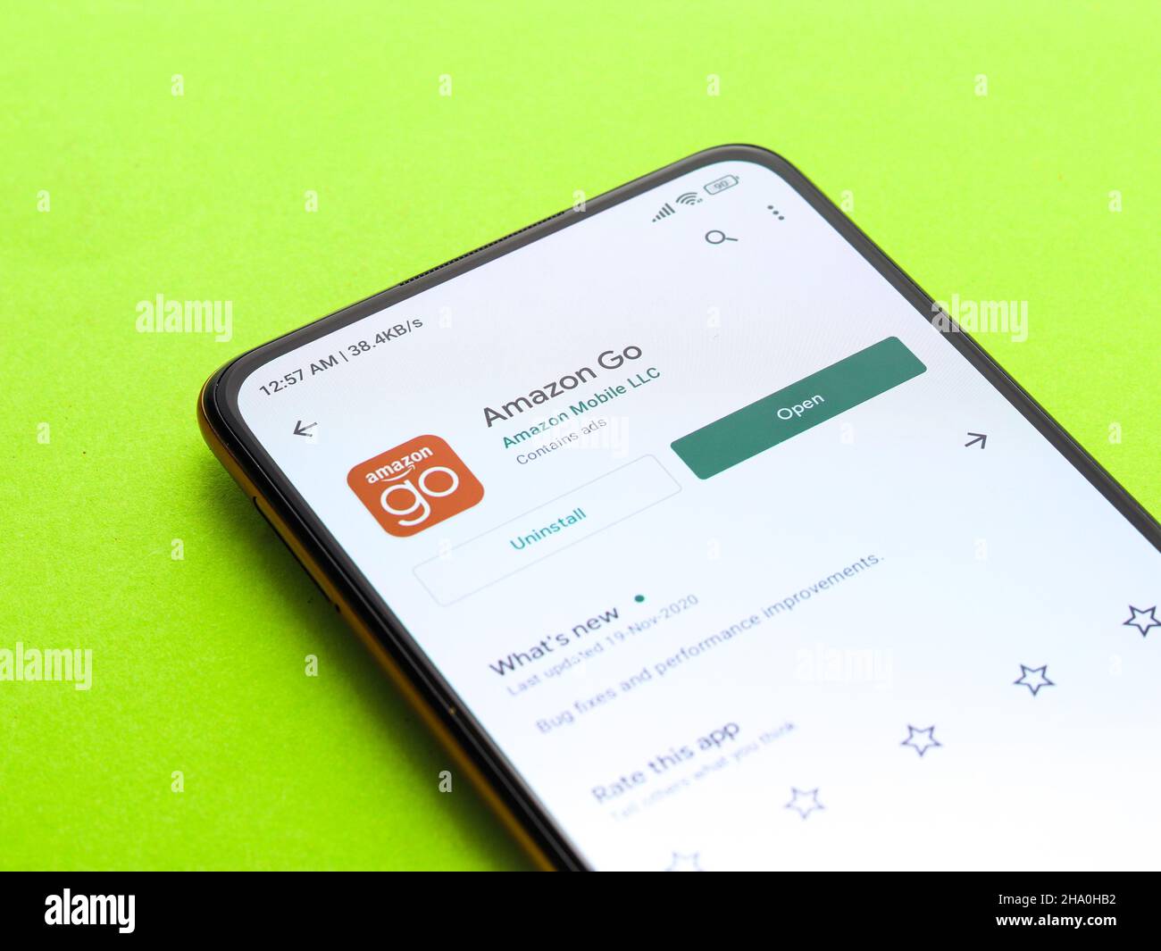 West Bangal, India - December 05, 2021 : Amazon Go logo on phone screen ...