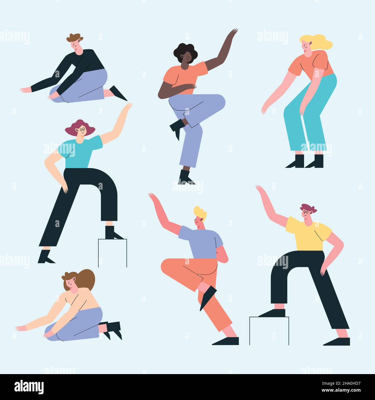 support people seven characters group Stock Vector Image & Art - Alamy