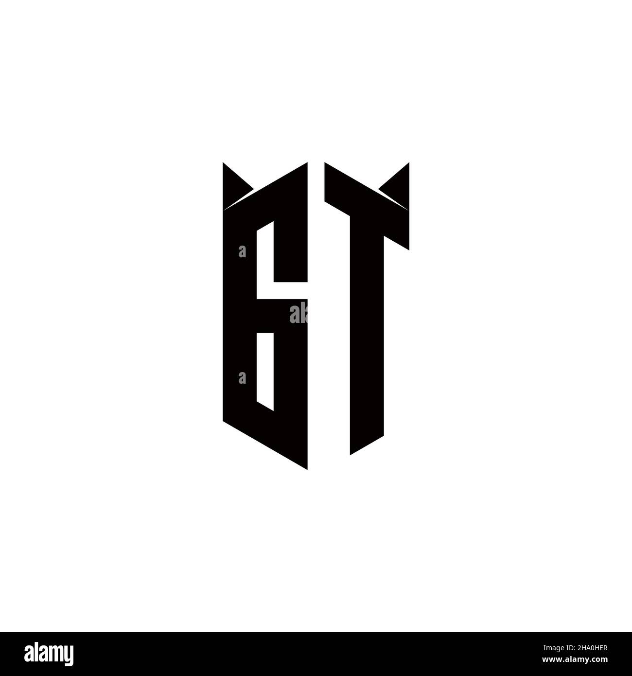 GT Logo monogram with shield shape designs template vector icon modern ...