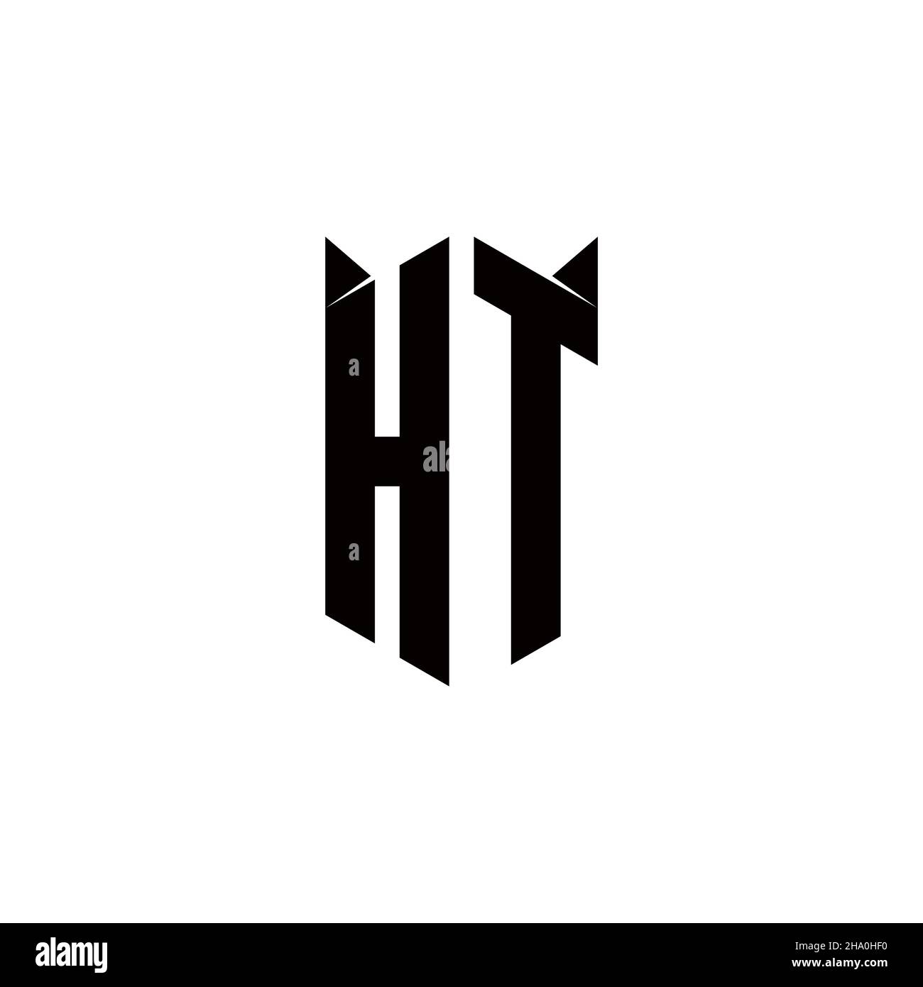 HT Logo monogram with shield shape designs template vector icon modern ...