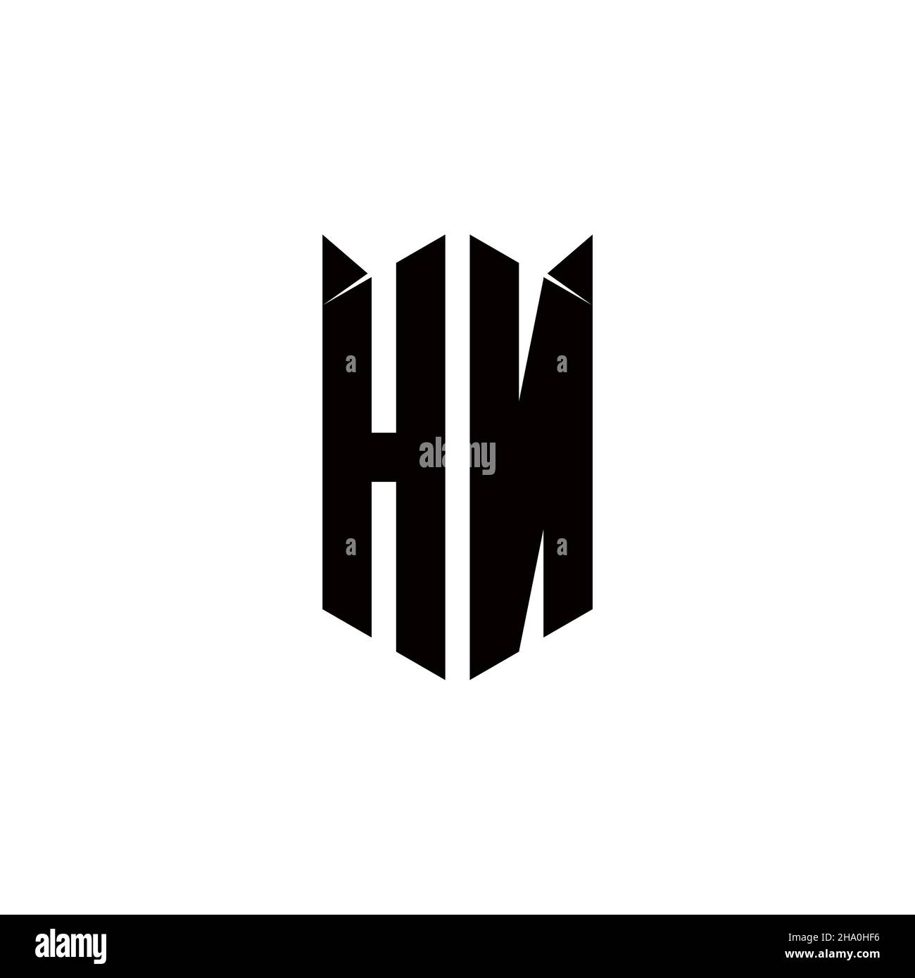 HN Logo monogram with shield shape designs template vector icon modern ...