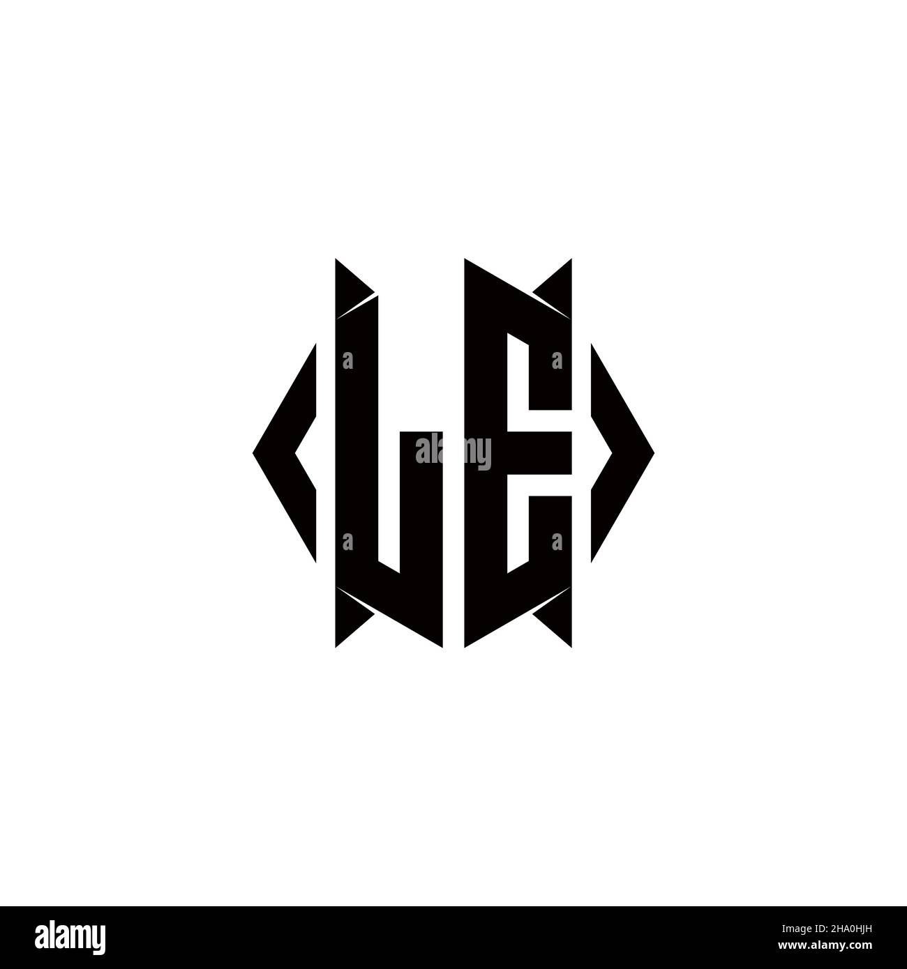 LE Logo monogram with shield shape designs template vector icon modern ...