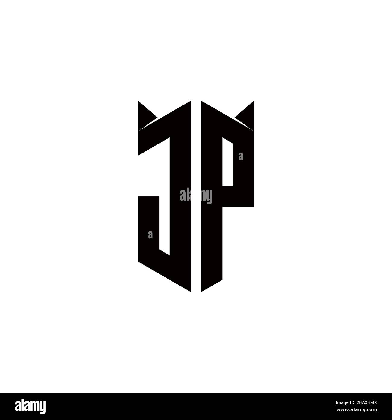 JP Logo monogram with shield shape designs template vector icon modern ...