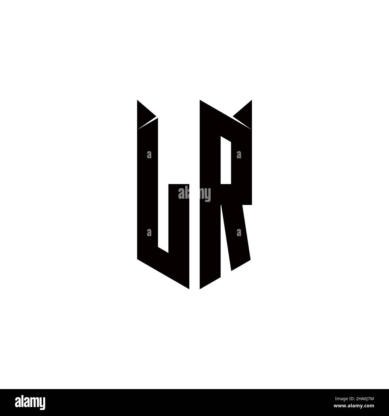 LR Logo monogram with shield shape designs template vector icon modern ...