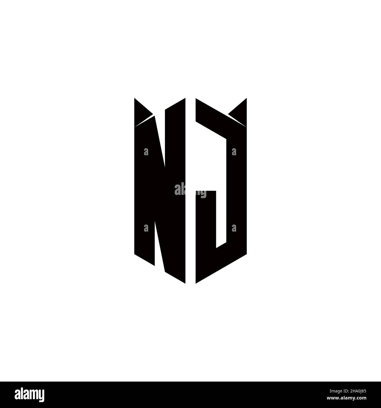 NJ Logo monogram with shield shape designs template vector icon modern Stock Vector Image & Art ...