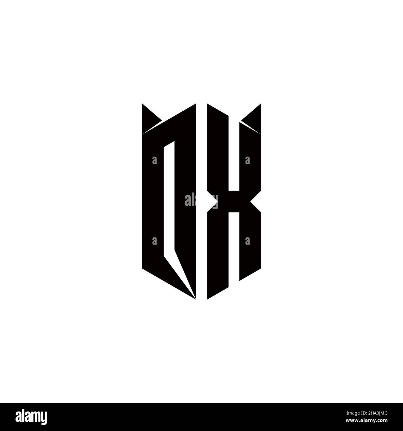 QX Logo monogram with shield shape designs template vector icon modern ...