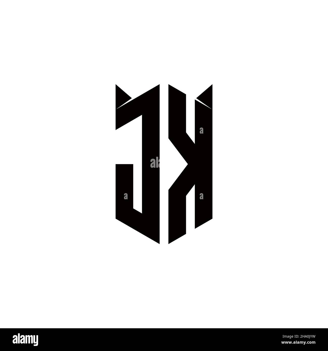 JK Logo monogram with shield shape designs template vector icon modern ...