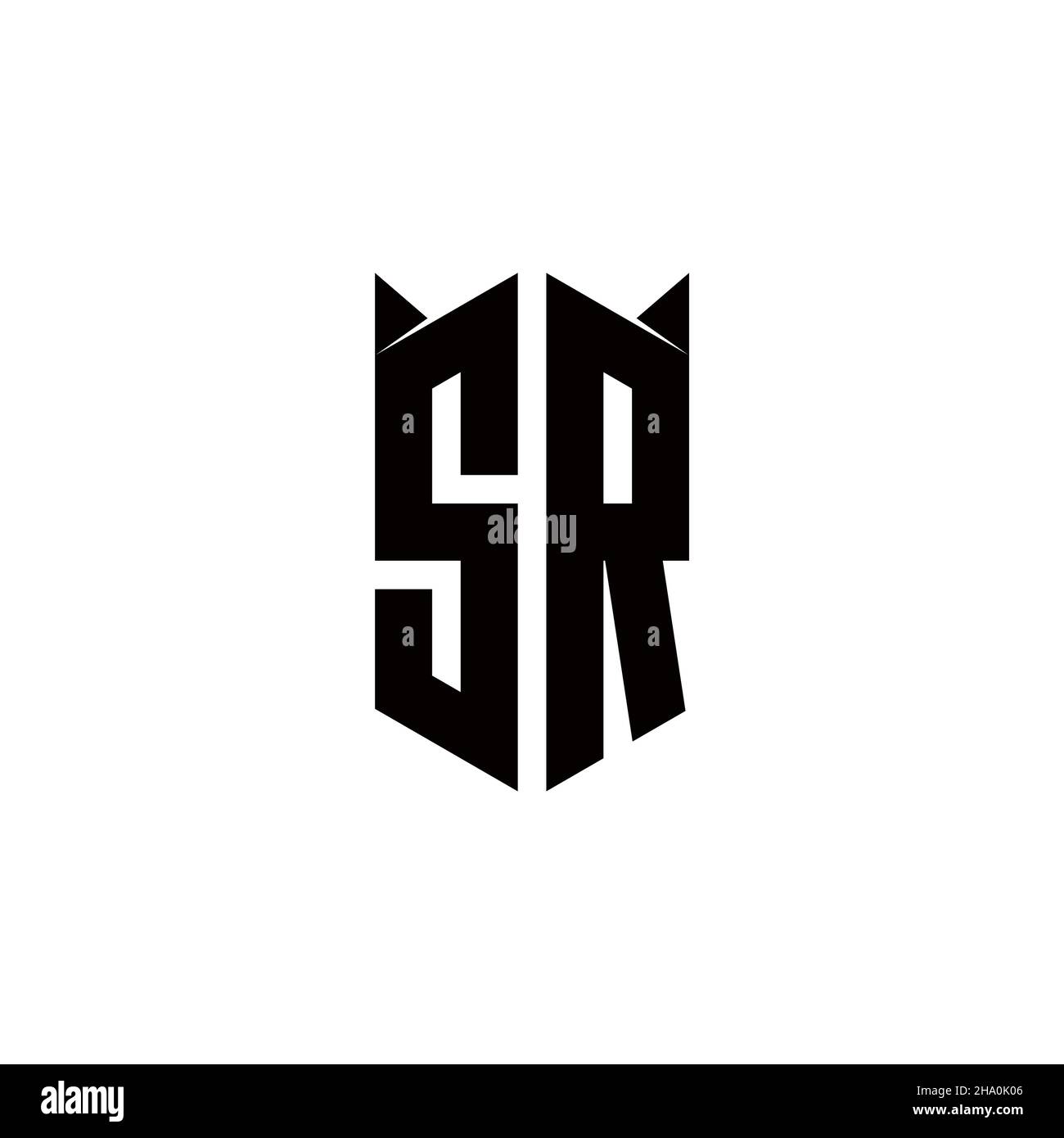 SR Logo monogram with shield shape designs template vector icon modern ...