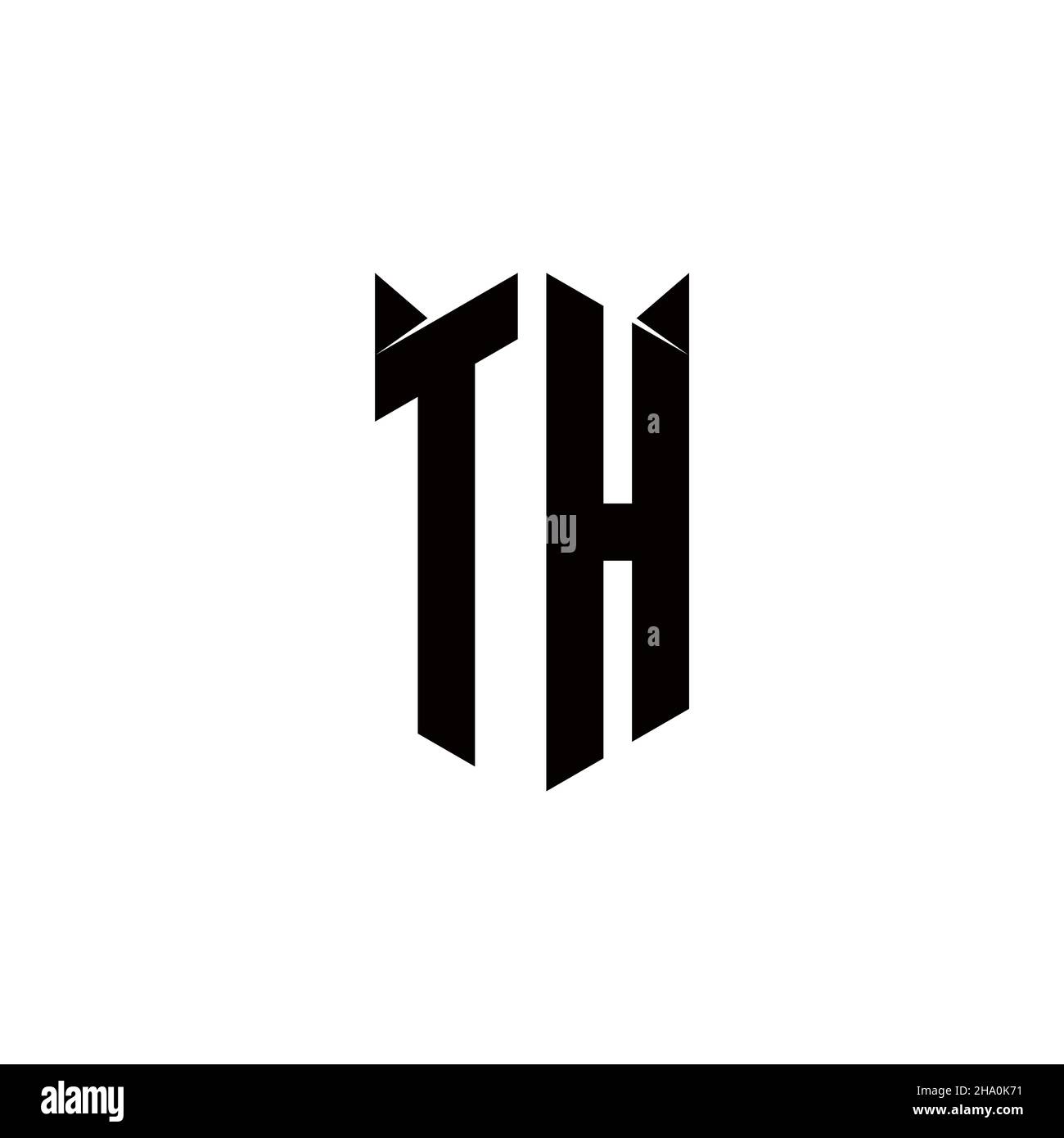 TH Logo monogram with shield shape designs template vector icon modern ...