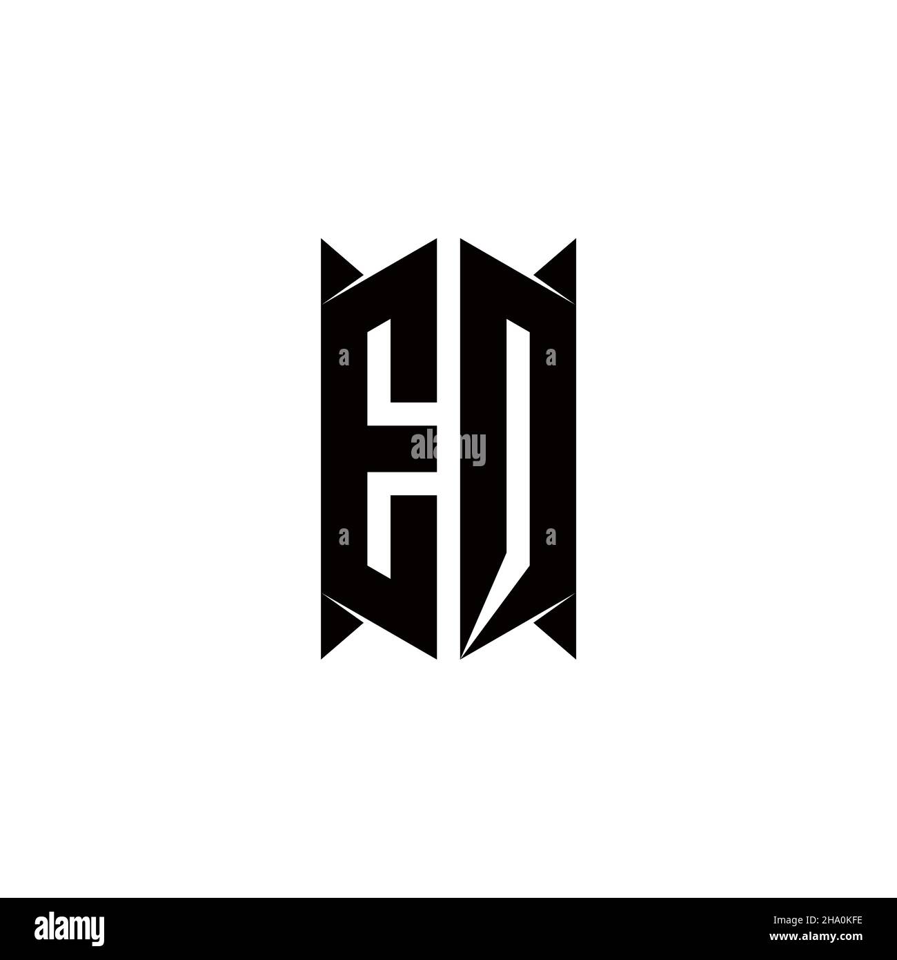 EQ Logo monogram with shield shape designs template vector icon modern ...