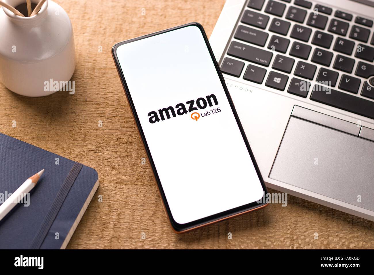 West Bangal, India - December 05, 2021 : Amazon Lab126 logo on phone ...